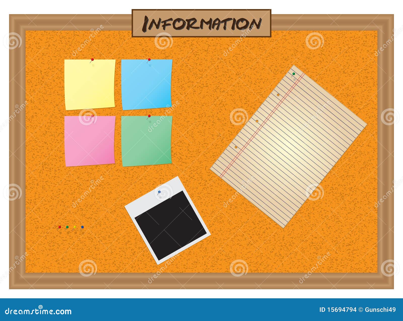 Pinboard stock illustration. Illustration of space, blank - 15694794
