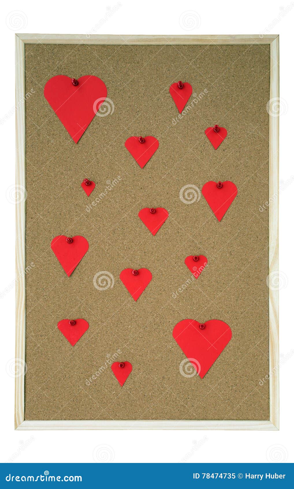 Pinboard with hearts stock image. Image of needles, pins - 78474735