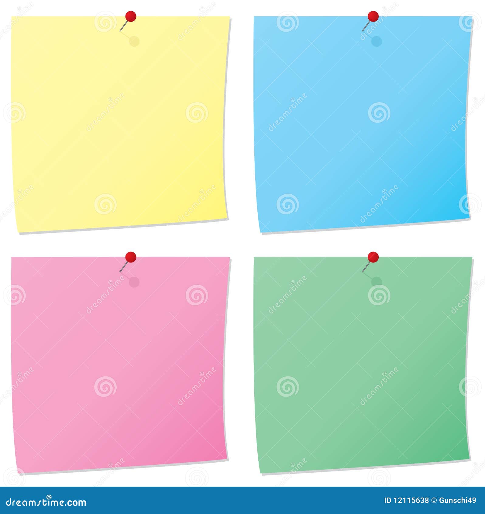 Pinboard notes stock vector. Illustration of board, secured - 12115638