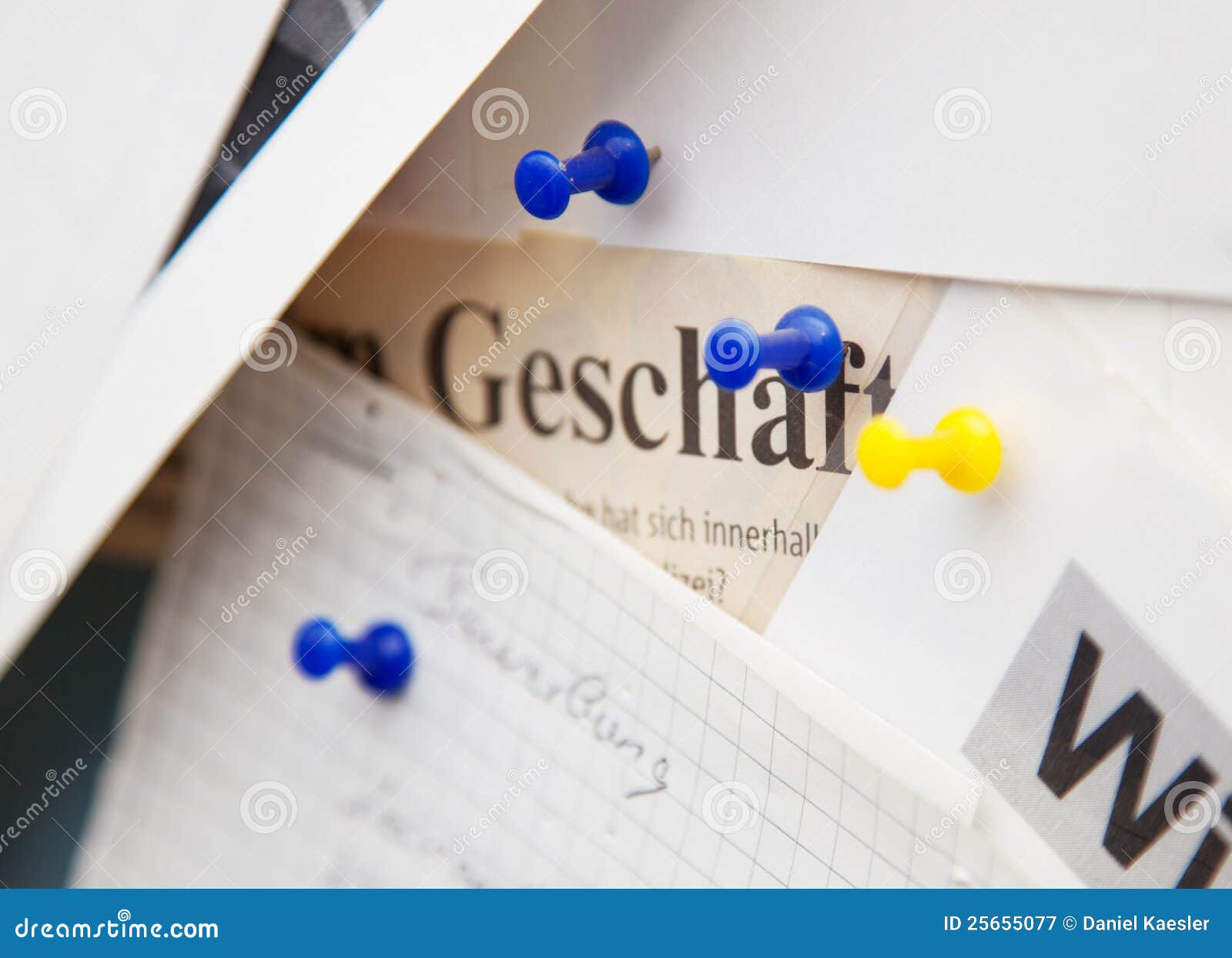 Pinboard with Various Notes Stock Image - Image of pinboard, pins: 25655077