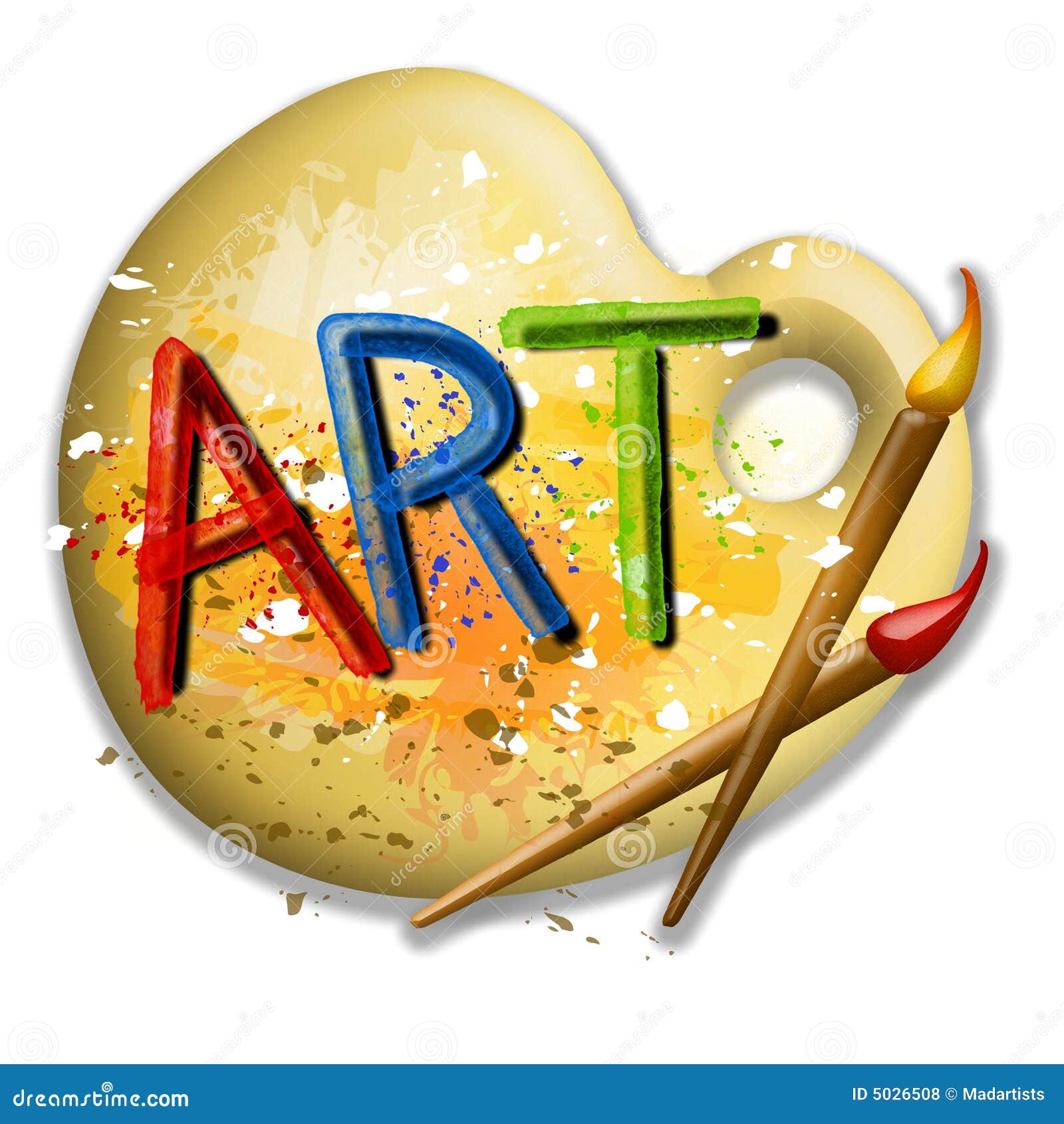 Pincéis E Logotipo Da Arte Da Paleta Ilustração Stock - Ilustração de ...