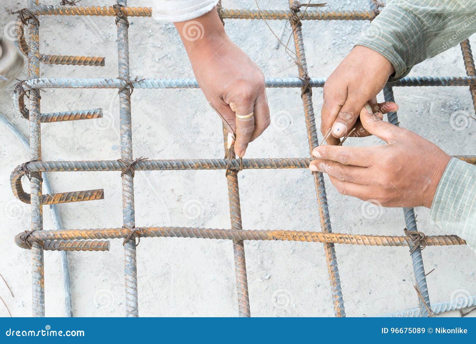 Pincers and Steel Wire Fixing Rebar. Stock Image - Image of metallic ...