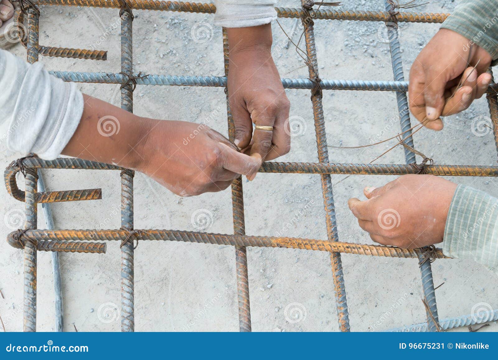 Pincers and Steel Wire Fixing Rebar. Stock Image - Image of framework ...