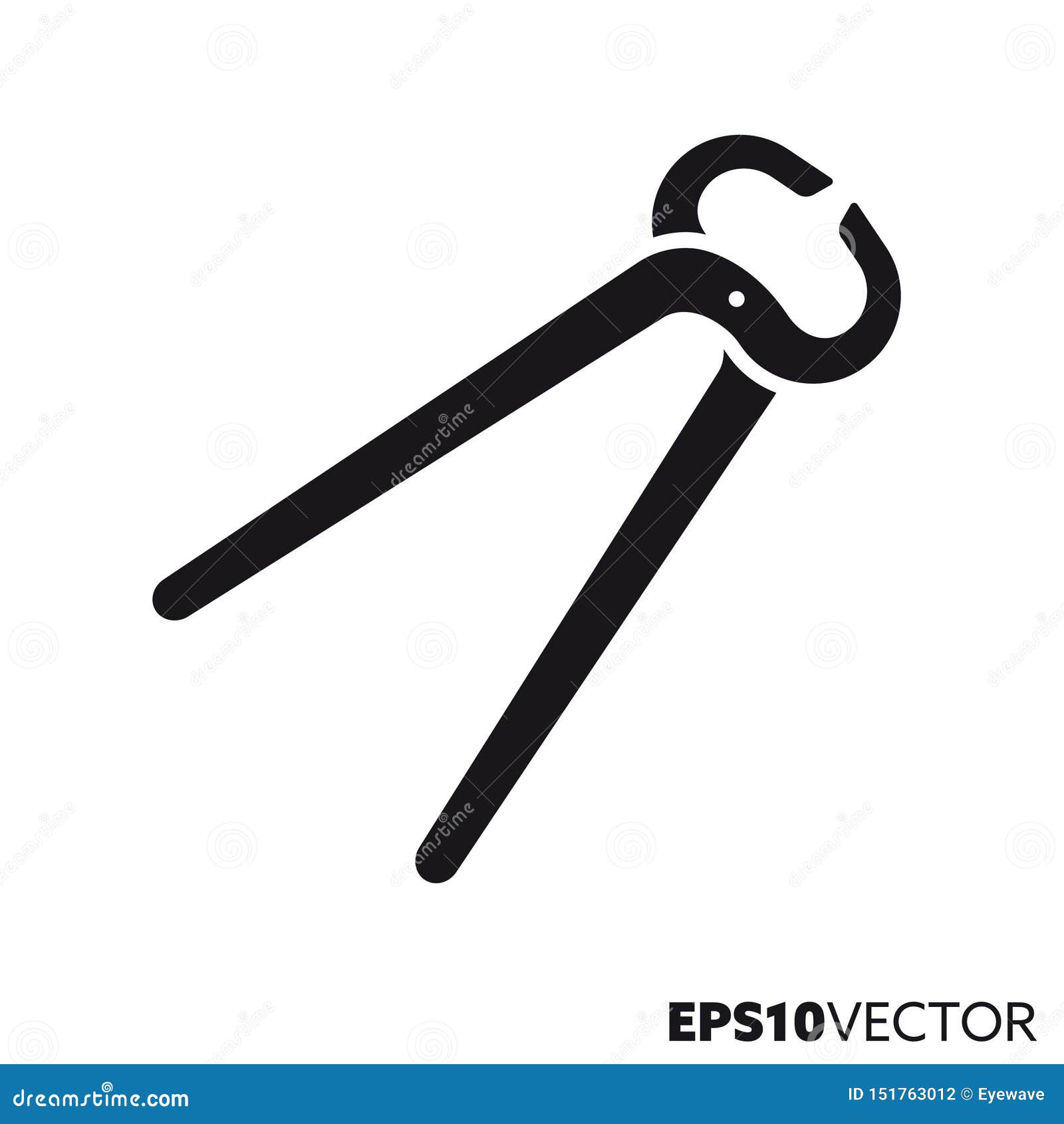 Pincers vector glyph icon stock vector. Illustration of white - 151763012