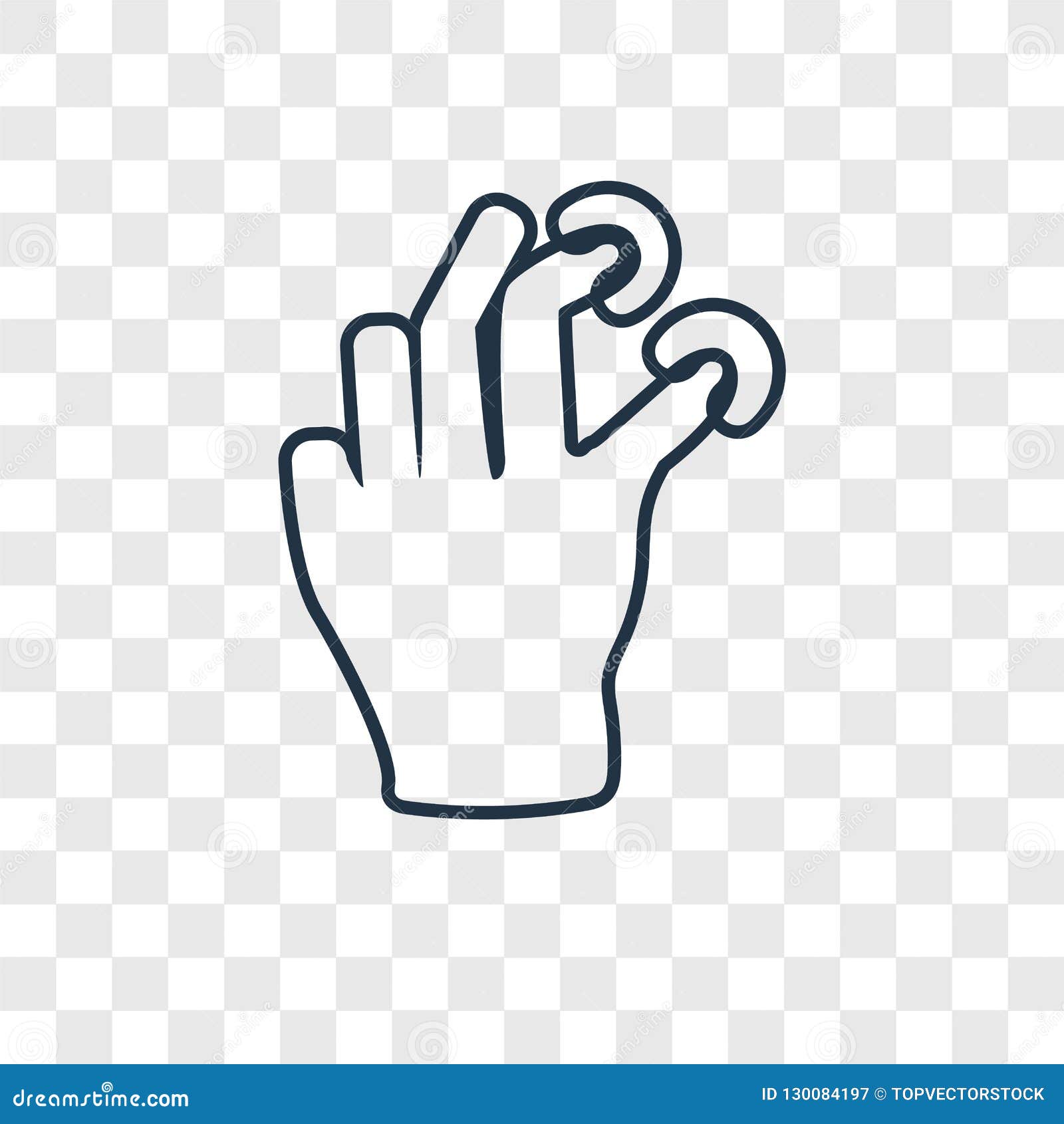 Pinch Concept Vector Linear Icon Isolated on Transparent Background ...