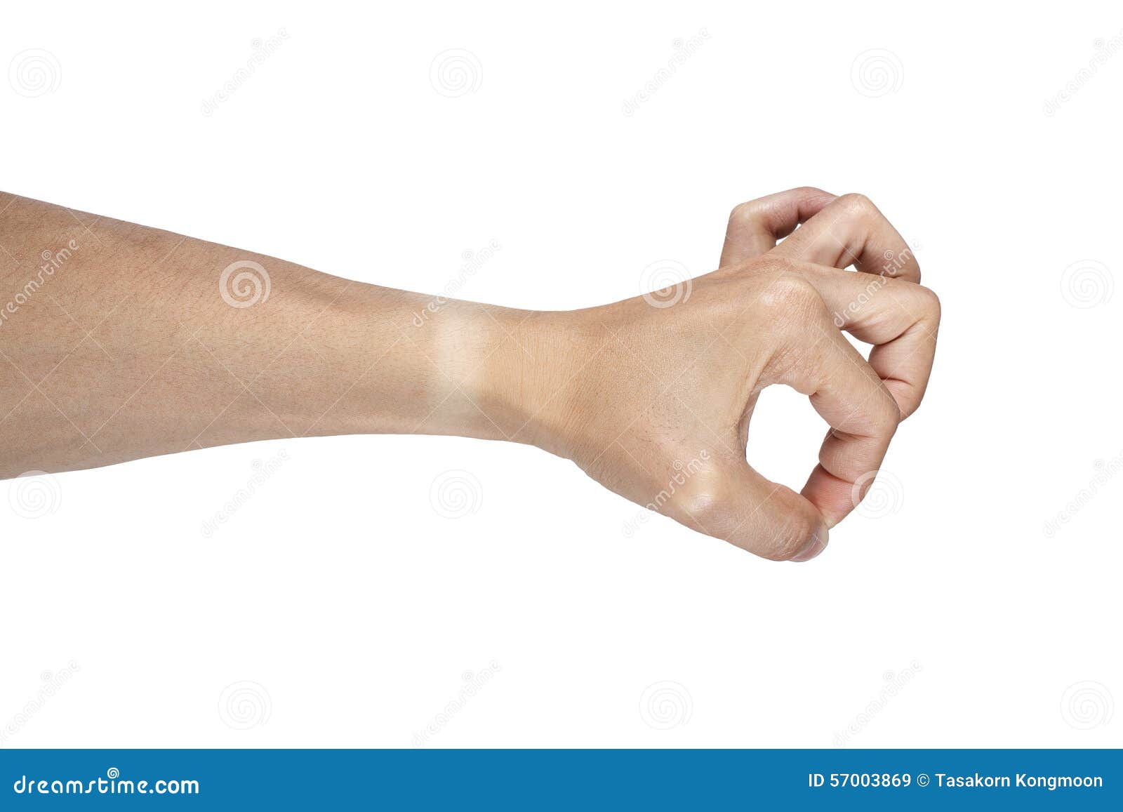 Pinch Hand Isolated on White Stock Image - Image of brown, pick: 57003869