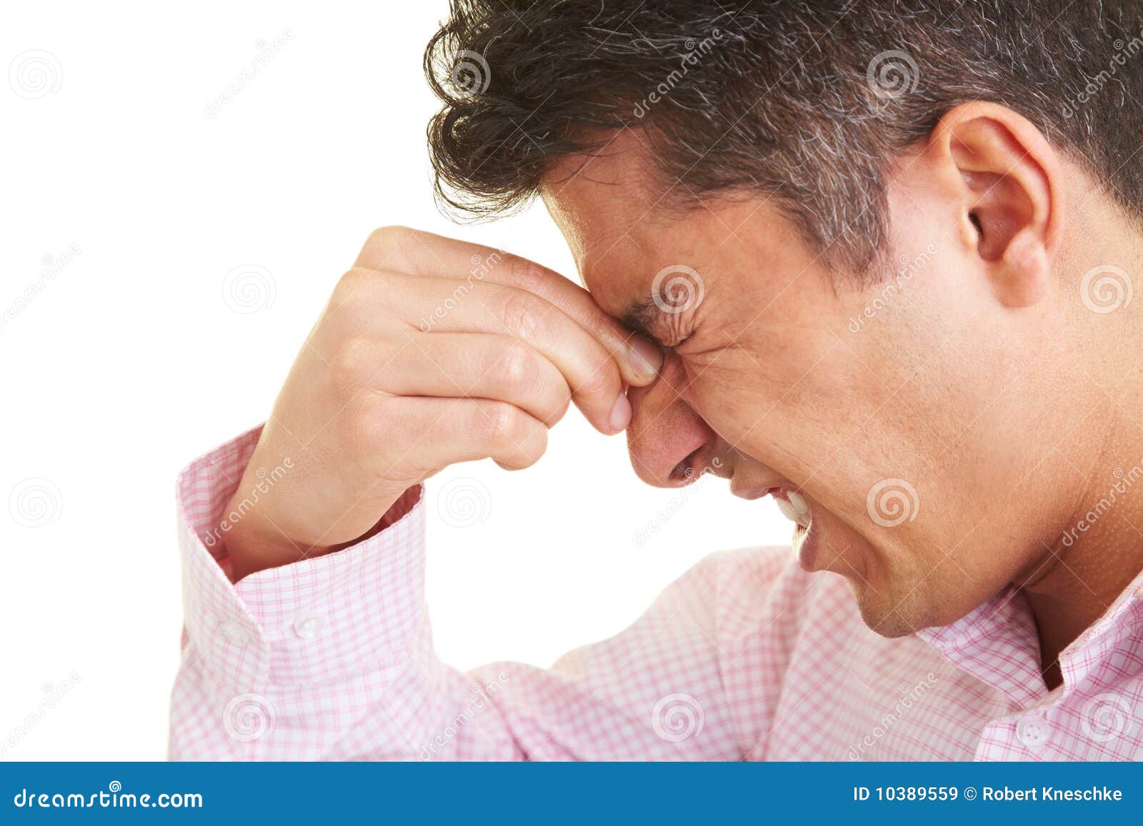 Pinching the nose back stock image. Image of black, frustration - 10389559