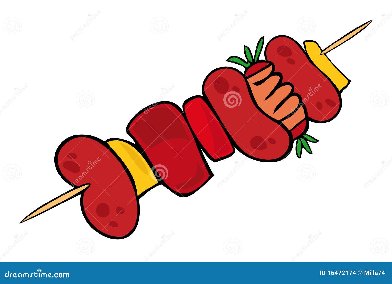 Pincho. ilustración del vector. Ilustración de cocina - 16472174