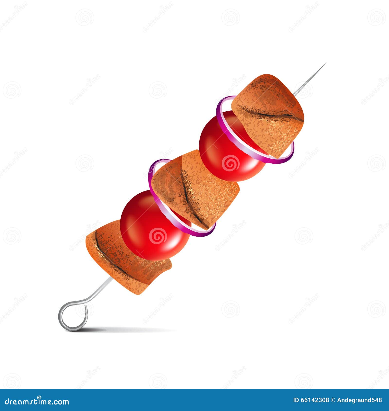 Pincho De La Barbacoa En El Vector Blanco Ilustración del Vector ...