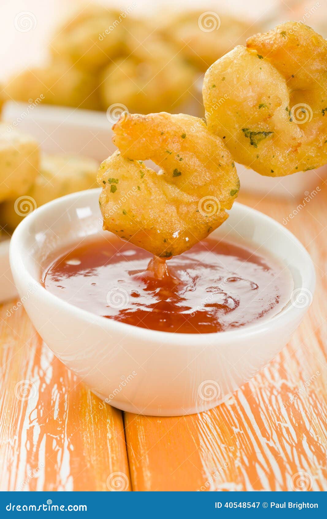 Pinchos Curruscantes De Las Gambas Imagen de archivo - Imagen de ...