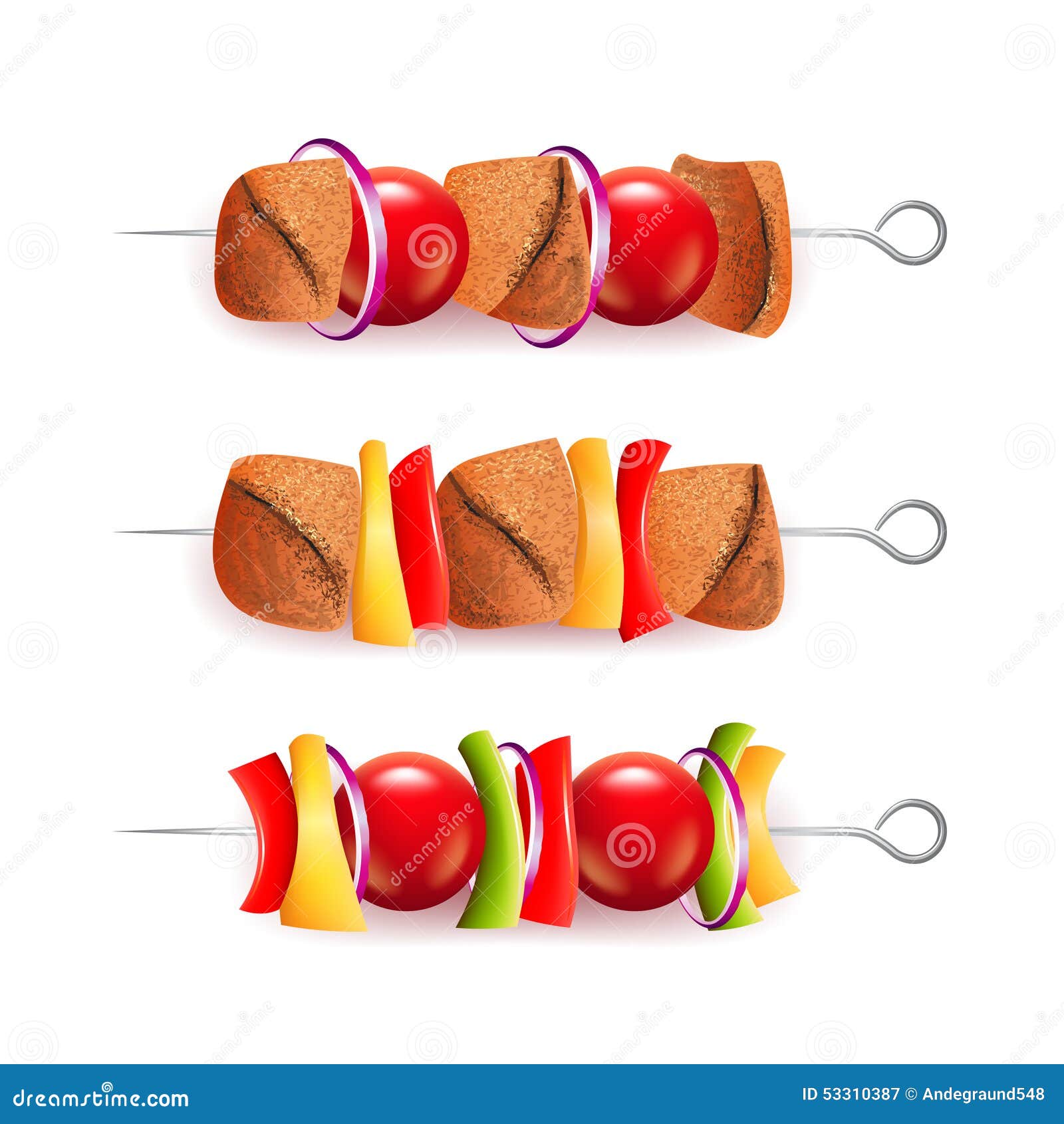 Pinchos De Diverso Vector De Los Ingredientes Ilustración del Vector ...