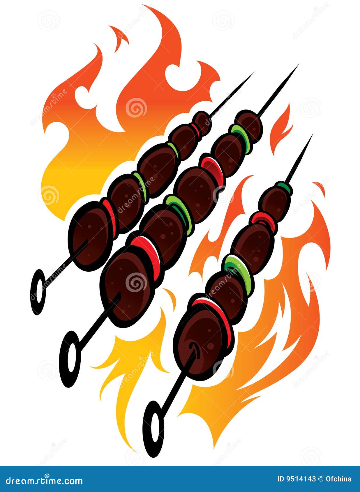 Pinchos de la carne ilustración del vector. Ilustración de cubo - 9514143