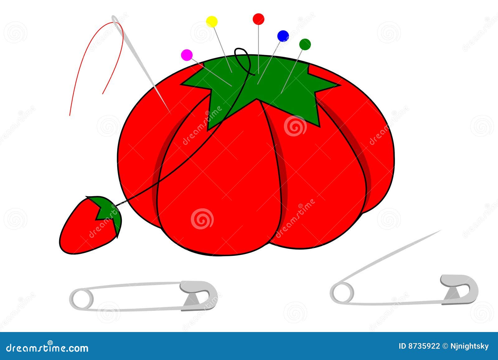 Pincushion stock vector. Illustration of needle, cushion - 8735922