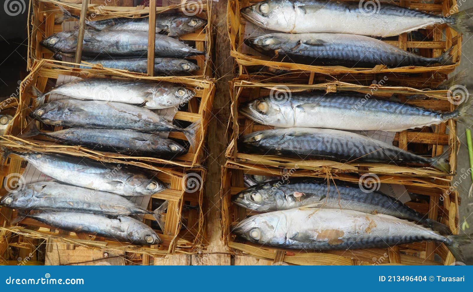 Pindang Fish (salted Fish) in a Bamboo Container Stock Photo - Image of ...