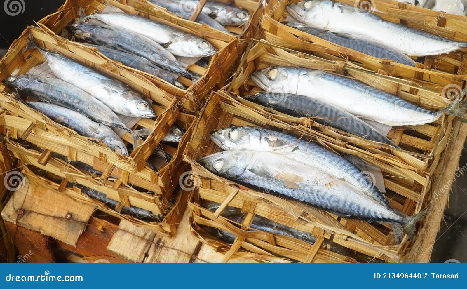 Pindang Fish (salted Fish) in a Bamboo Container Stock Photo - Image of ...