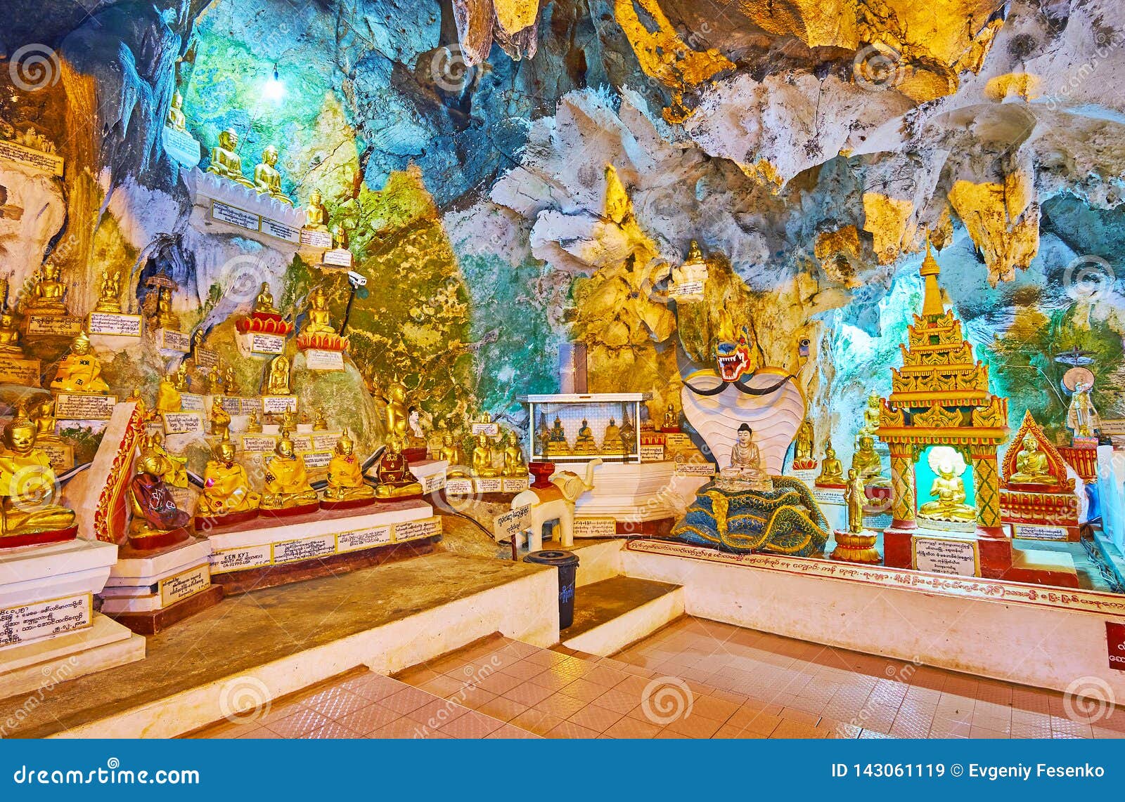 In White Stalactite Cave of Pindaya Complex, Myanmar Editorial Stock ...