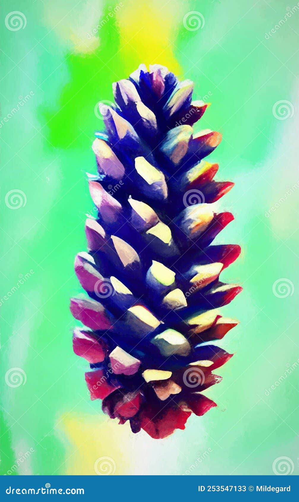 Pine Cone - Abstract Digital Art Stock Illustration - Illustration of ...