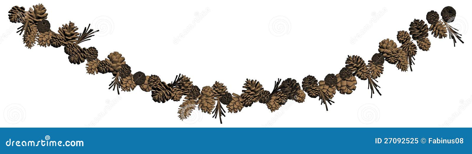 Pine Cone Garland Decoration Stock Illustration - Illustration of ...
