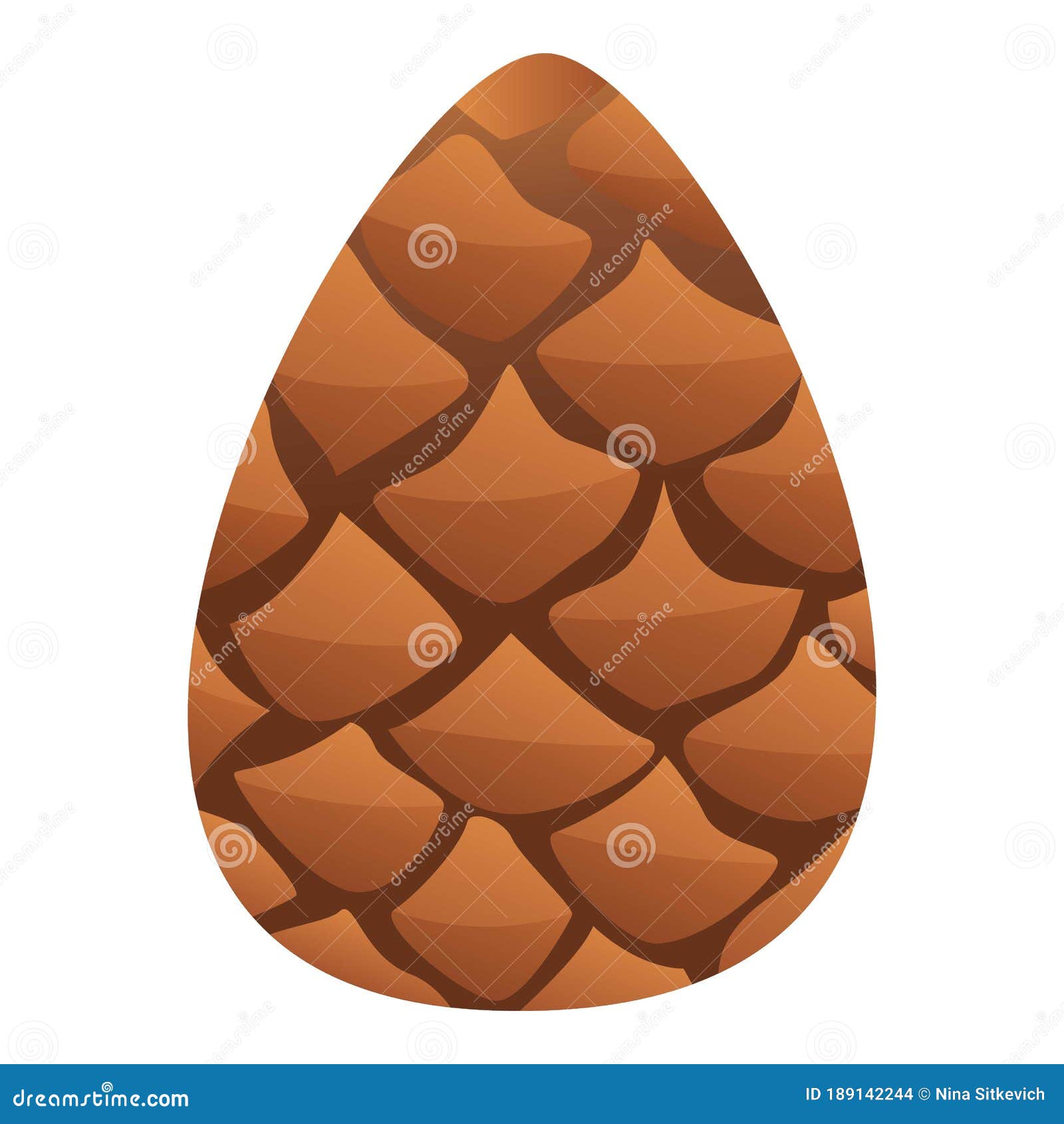 Pine Cone Icon, Cartoon Style Stock Vector - Illustration of beautiful ...
