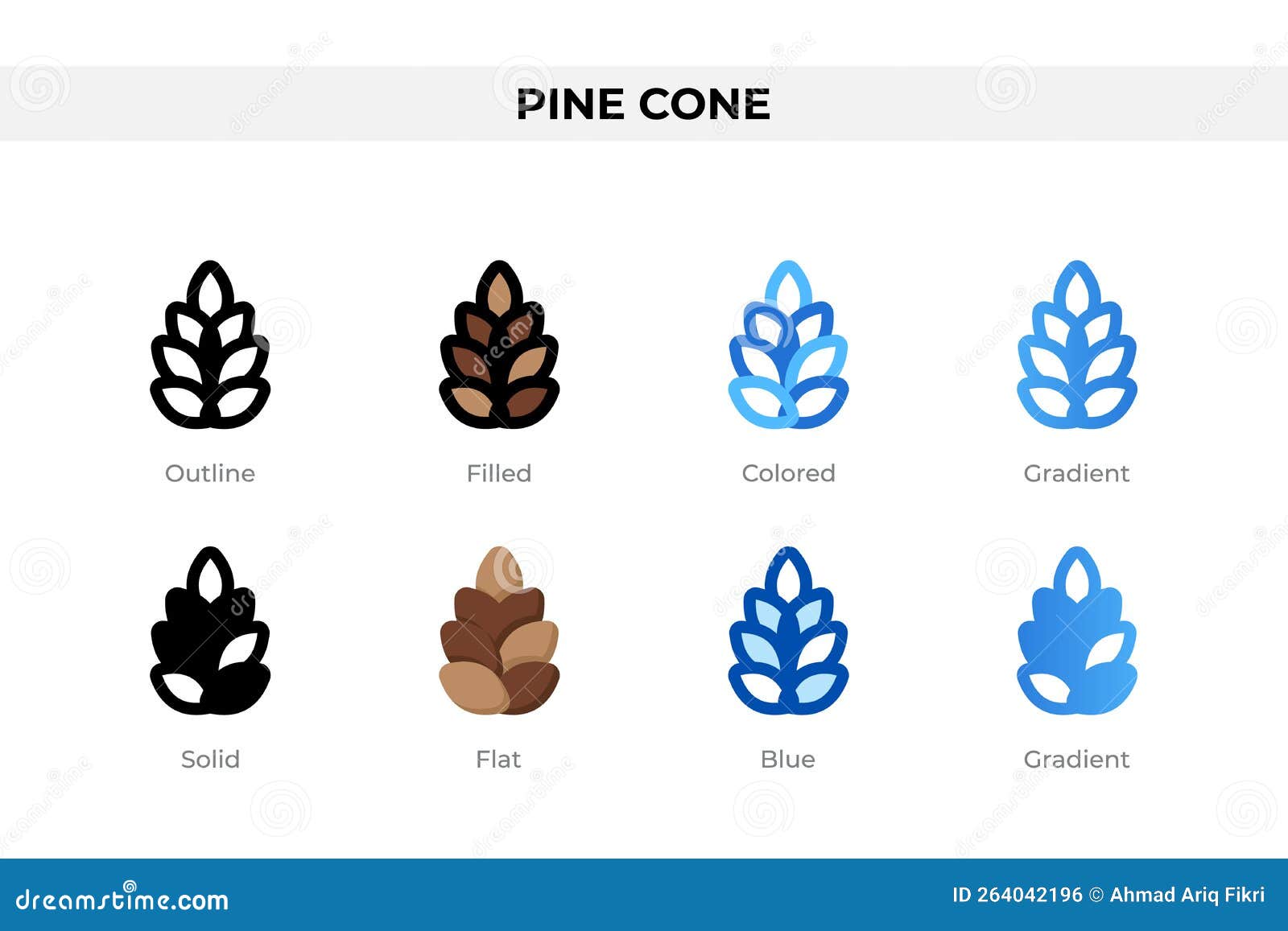 Pine Cone Icons in Different Style. Pine Cone Icons Set. Holiday Symbol ...