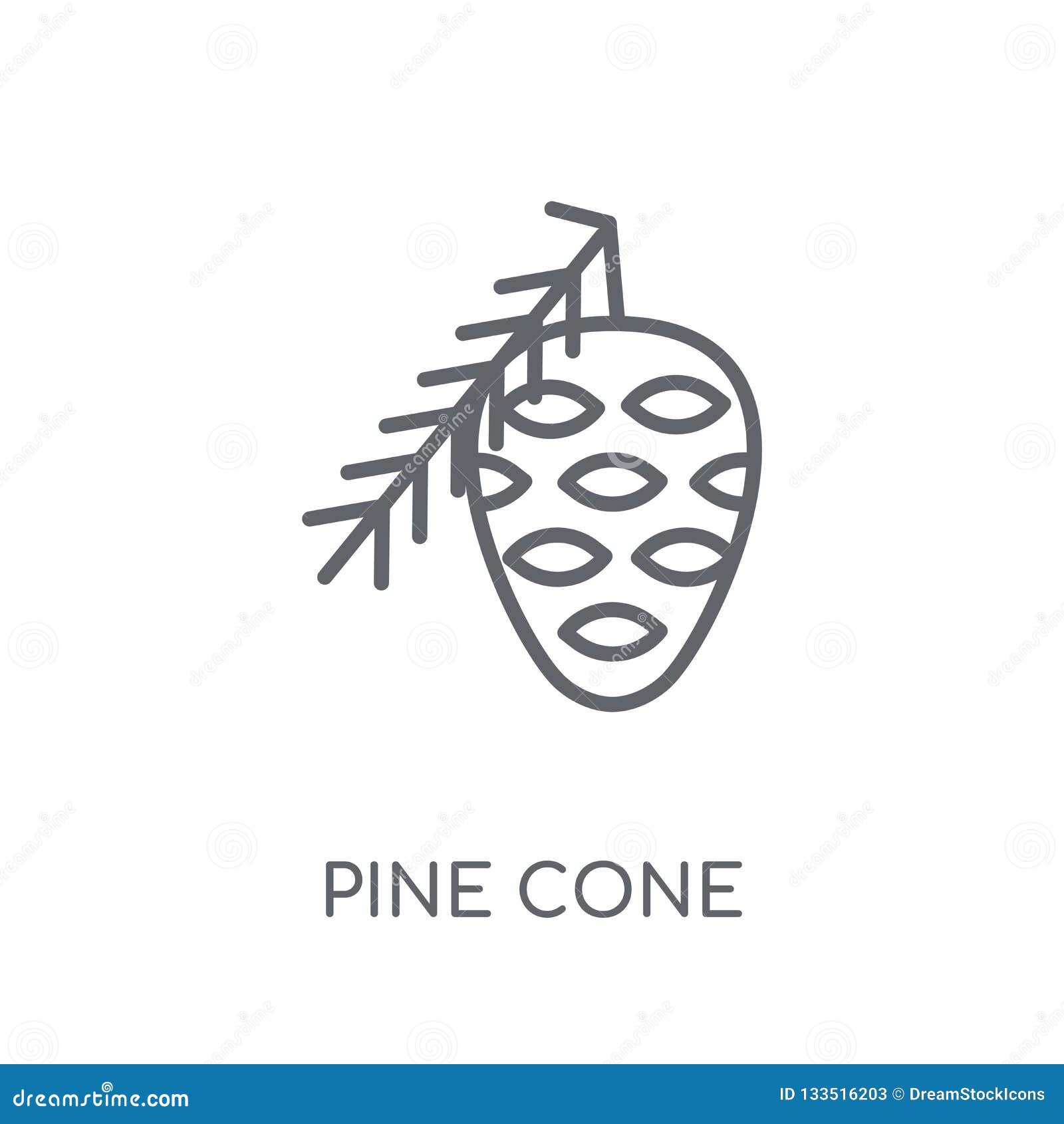 Pine Cone Linear Icon. Modern Outline Pine Cone Logo Concept on Stock ...
