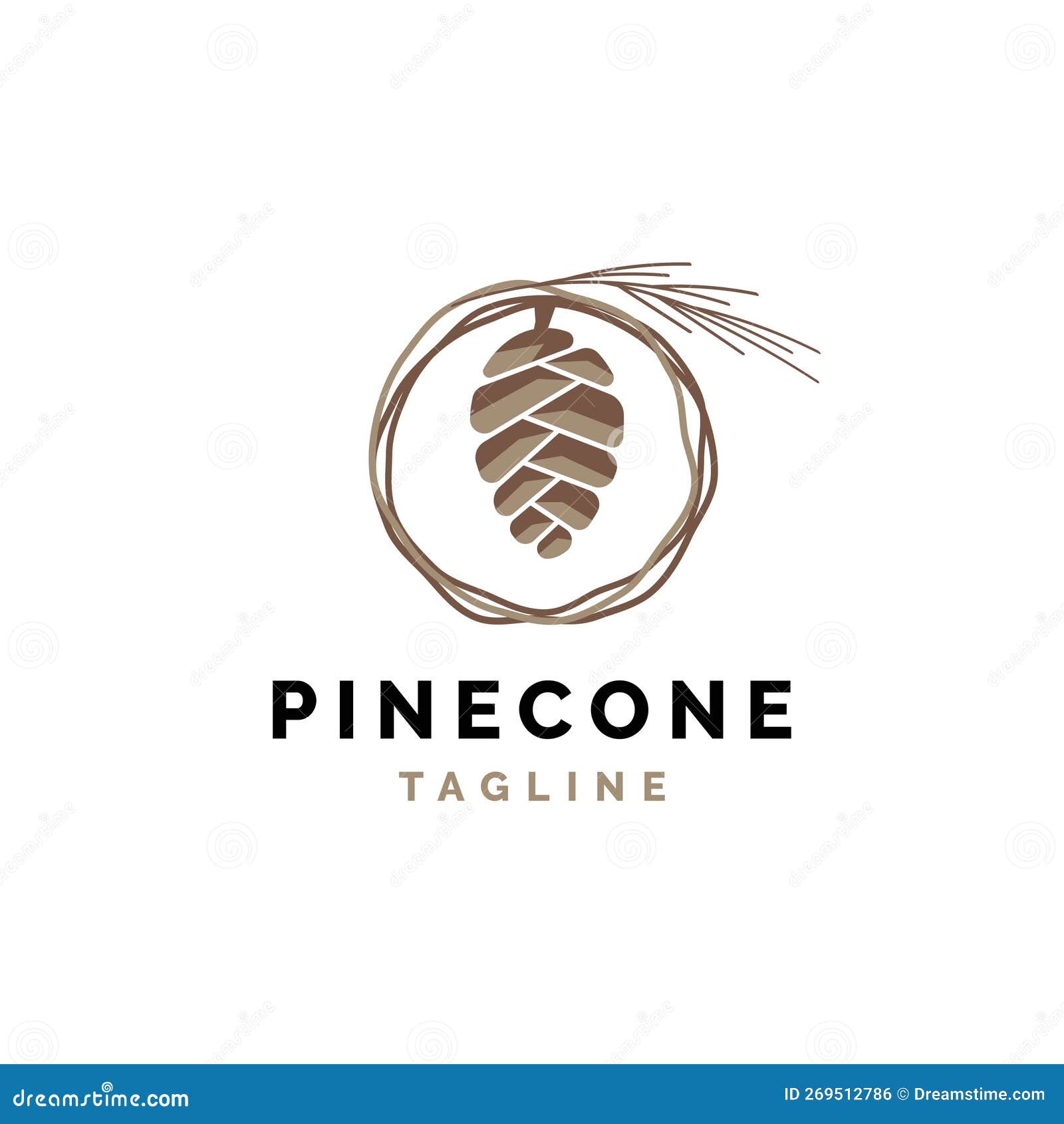 Pine cone logo design stock vector. Illustration of text - 269512786