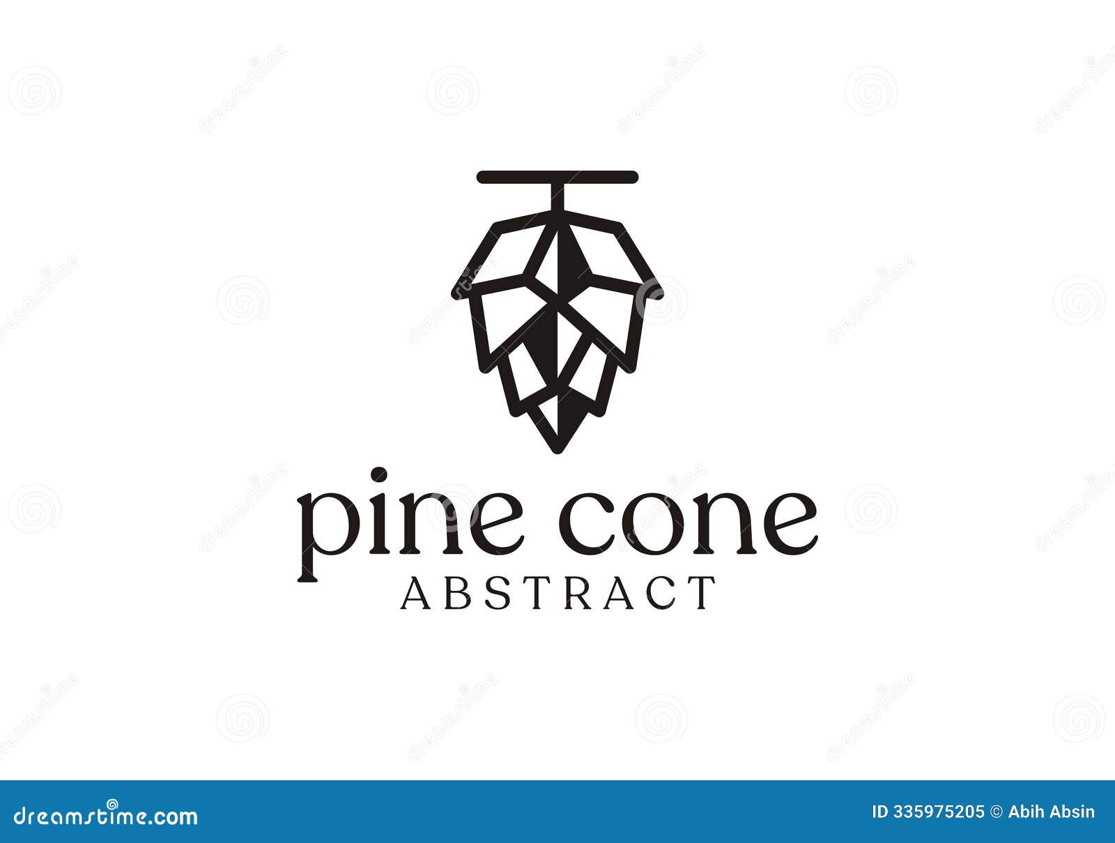 Pine Cone Logo Design. Simple Line Classic Black Color Stock ...