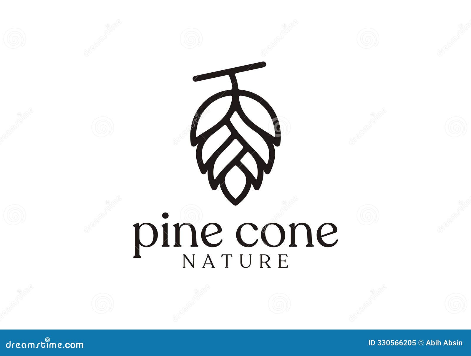 Pine Cone Logo Design. Simple Line Classic Black Color Vector ...