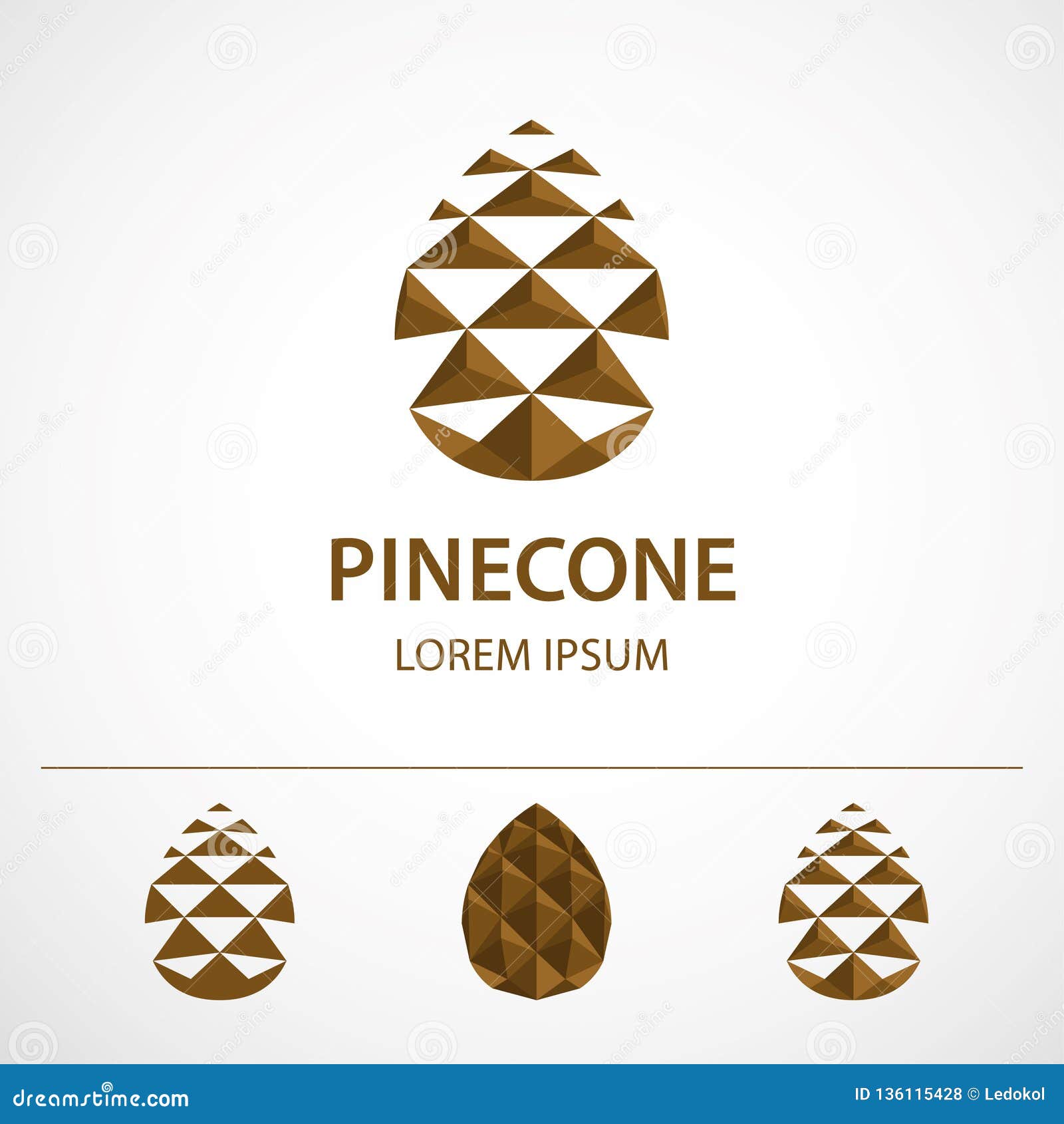 Pine Cone Logo Template, Variations. Low Polygonal Icon or Concept ...