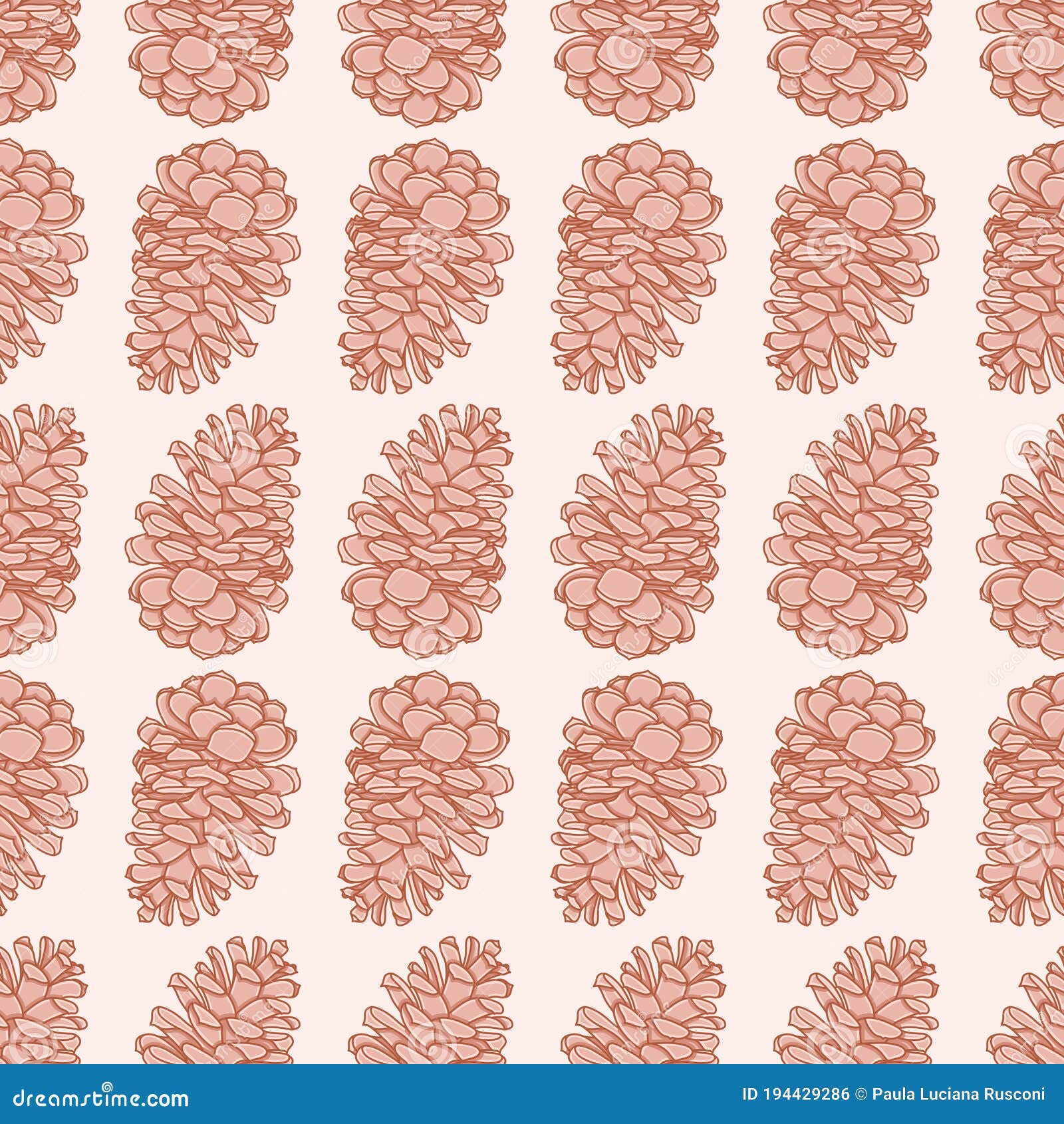 Pine Cone Vector Repeat Pattern Stock Vector - Illustration of ...