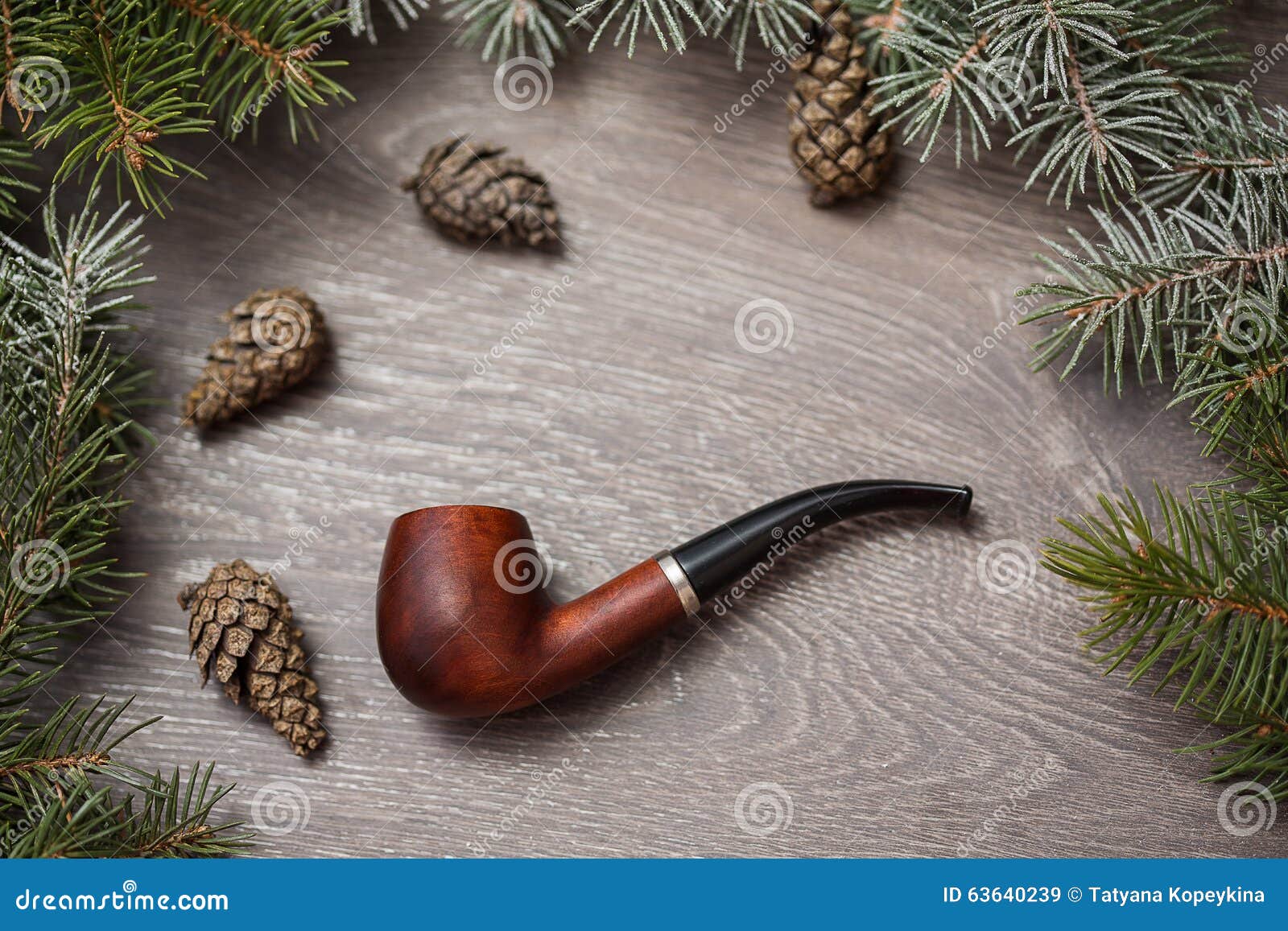 Pine Cone Tree Snow Macro Tobacco Pipe Stock Image - Image of ...