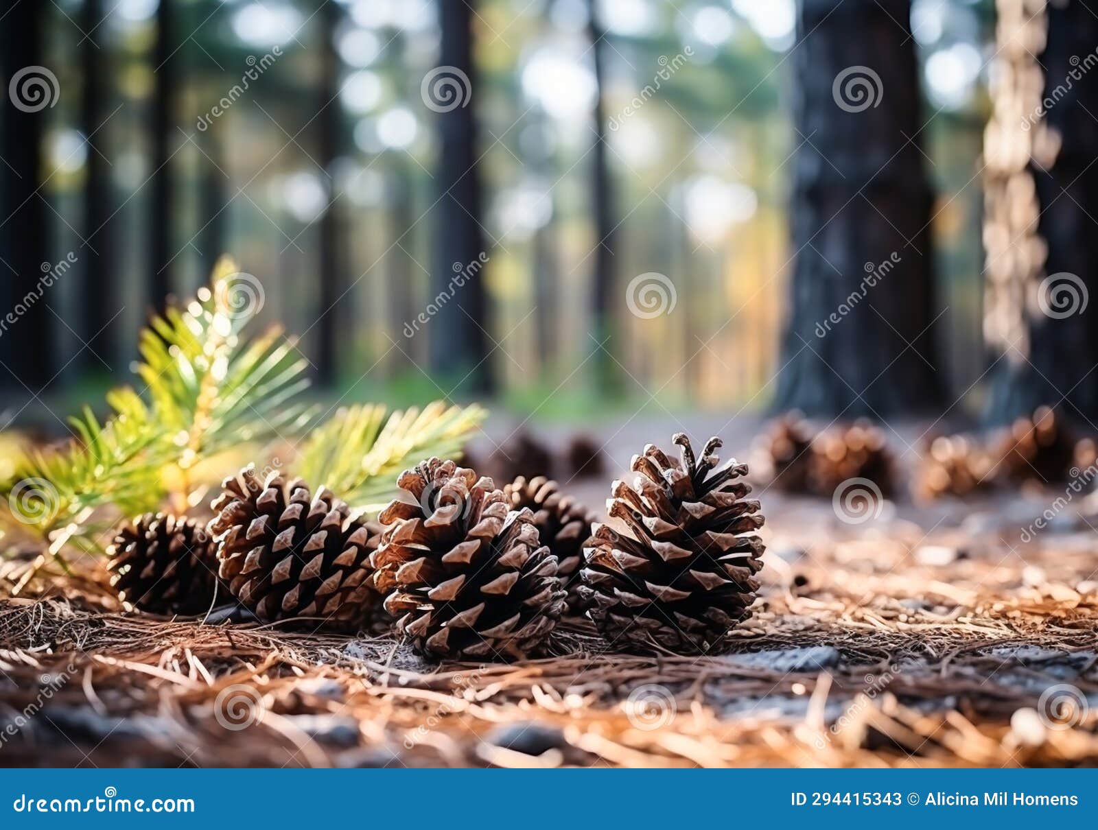 Pine Cones on the Ground, Fallen from the Pine Tree. Autumn Time Stock ...