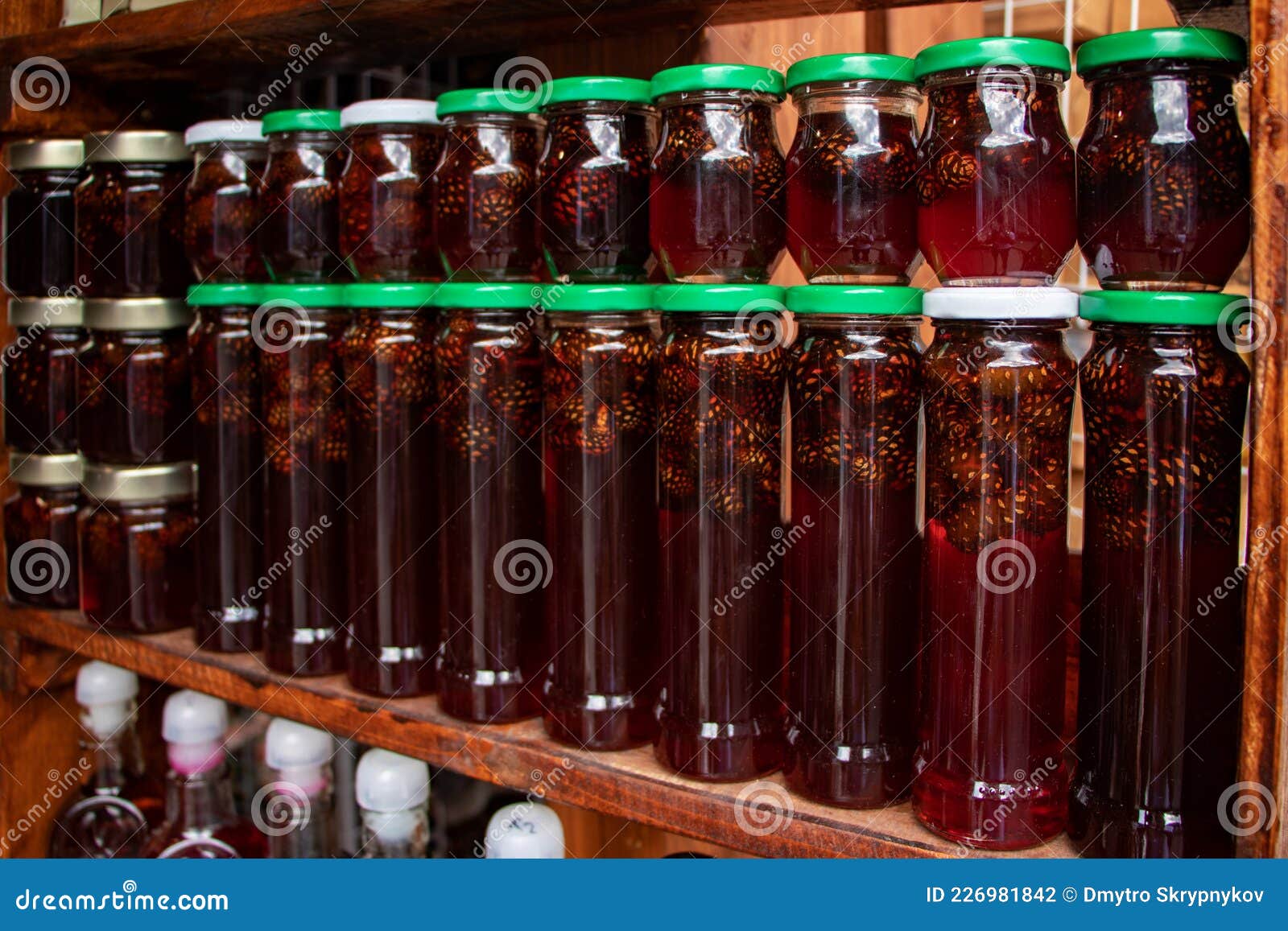 Pine Cones in Honey. Glass Jars of Pine Cone Jam Stock Photo - Image of ...