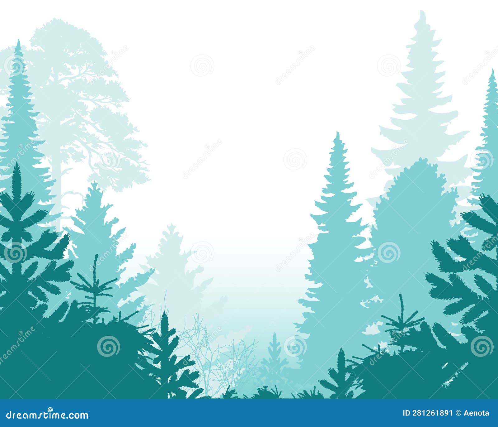 Pine Forest Background - Vector Illustration Stock Vector ...