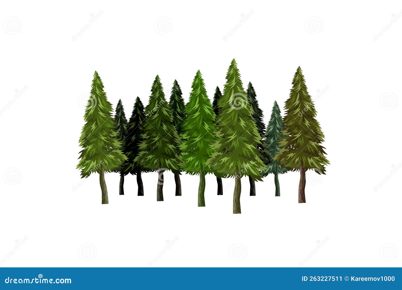 Pine Forest Illustrations, Pine Forest in Winter Stock Illustration ...