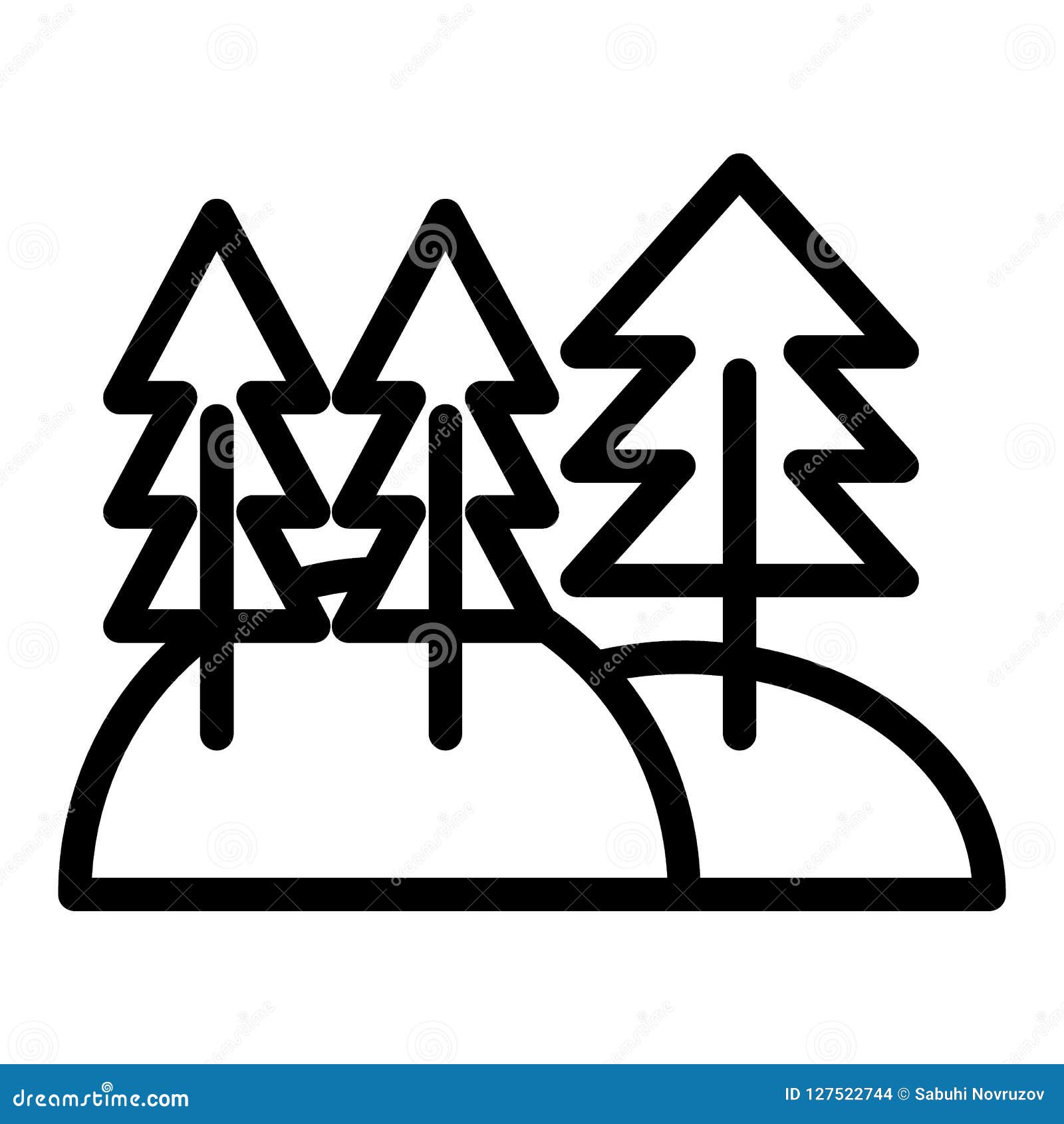 Pine Forest Line Icon. Pine Woods Vector Illustration Isolated on White ...