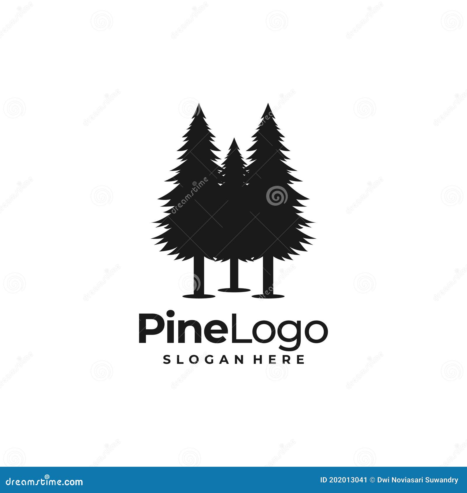 Pine Forest Logo Icon Design Template Vector Image Stock Vector ...