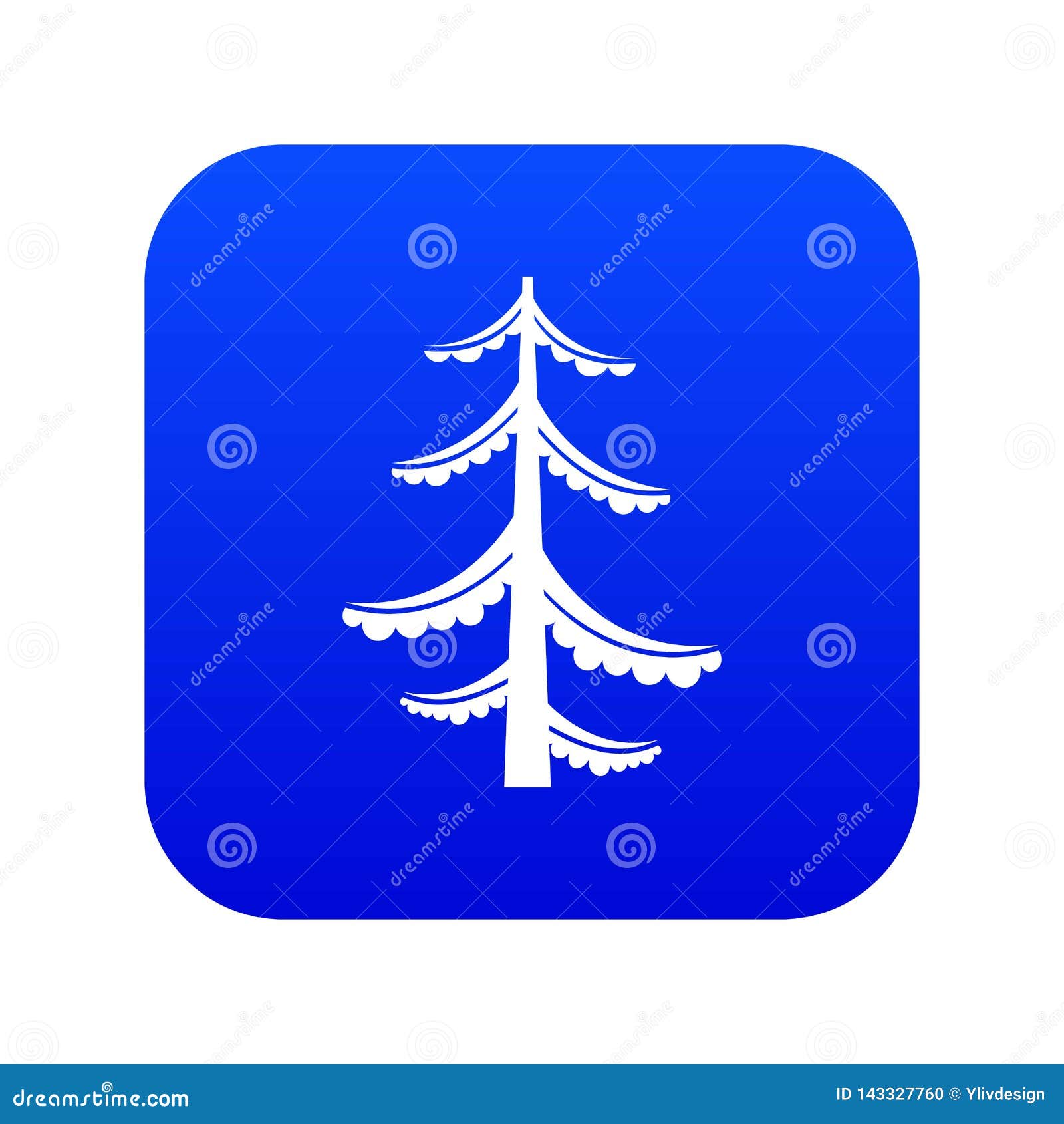 Pine icon digital blue stock vector. Illustration of garden - 143327760