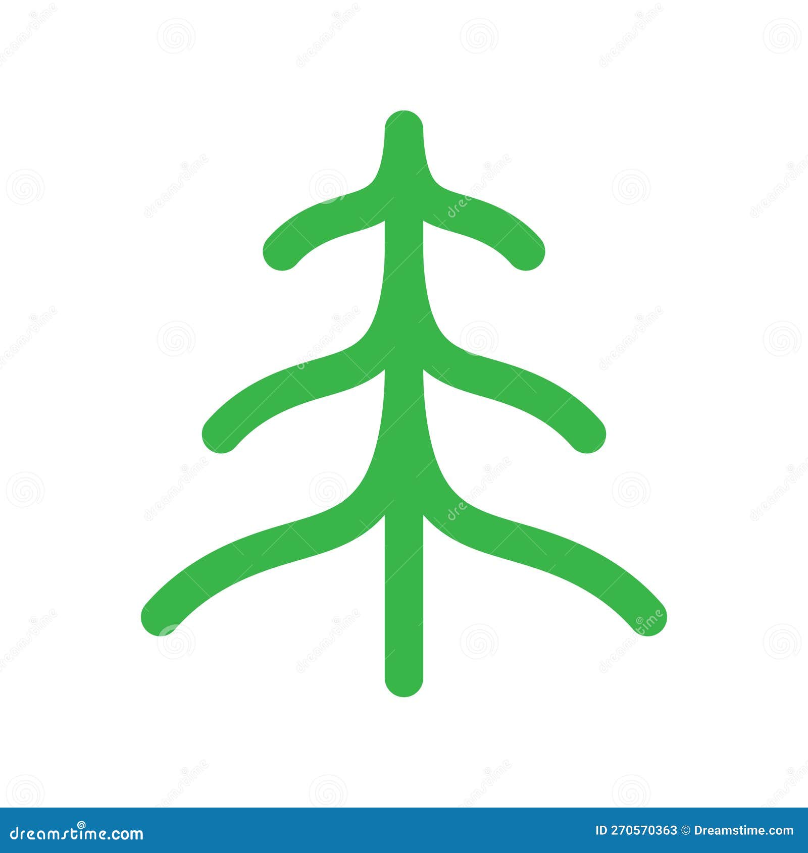 Pine Line Icon Isolated on White Background. Black Flat Thin Icon on ...