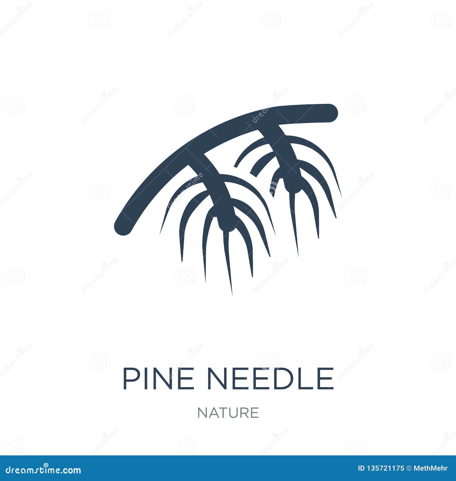 Pine Needle Icon in Trendy Design Style. Pine Needle Icon Isolated on ...