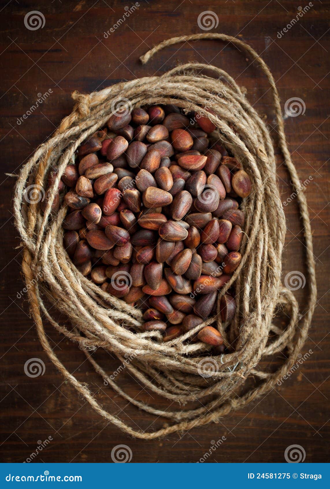 Pine Nuts Pignoli Pinus Seeds, Top View, Paths Royalty-Free Stock Photo ...