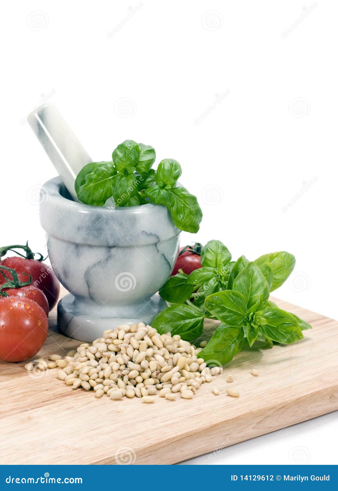 Pine Nuts & Basil stock photo. Image of ingredients - 14129612