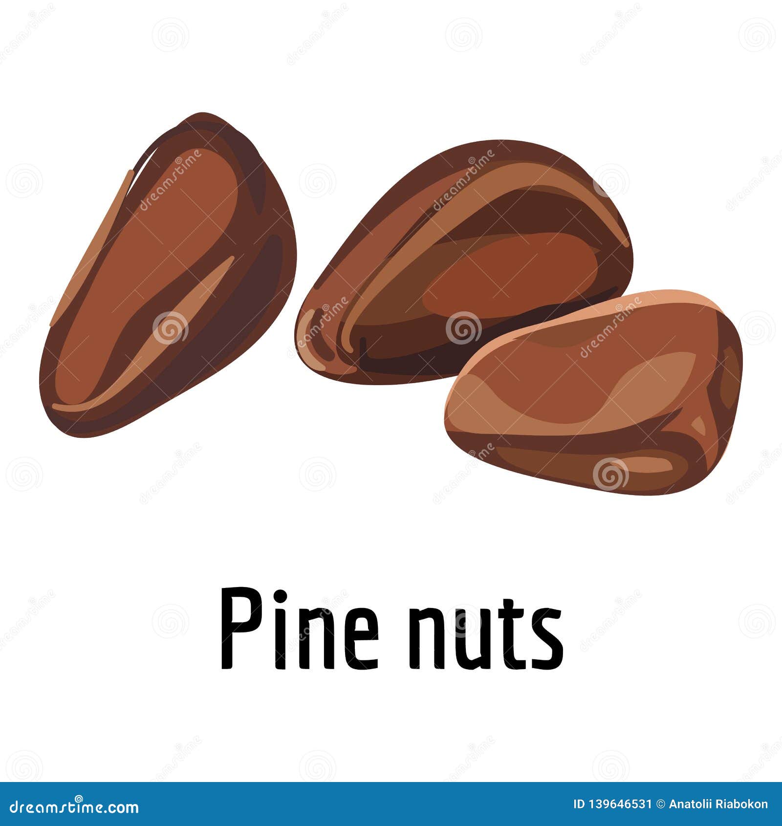 Pine Nuts Icon, Cartoon Style Stock Vector - Illustration of needle ...