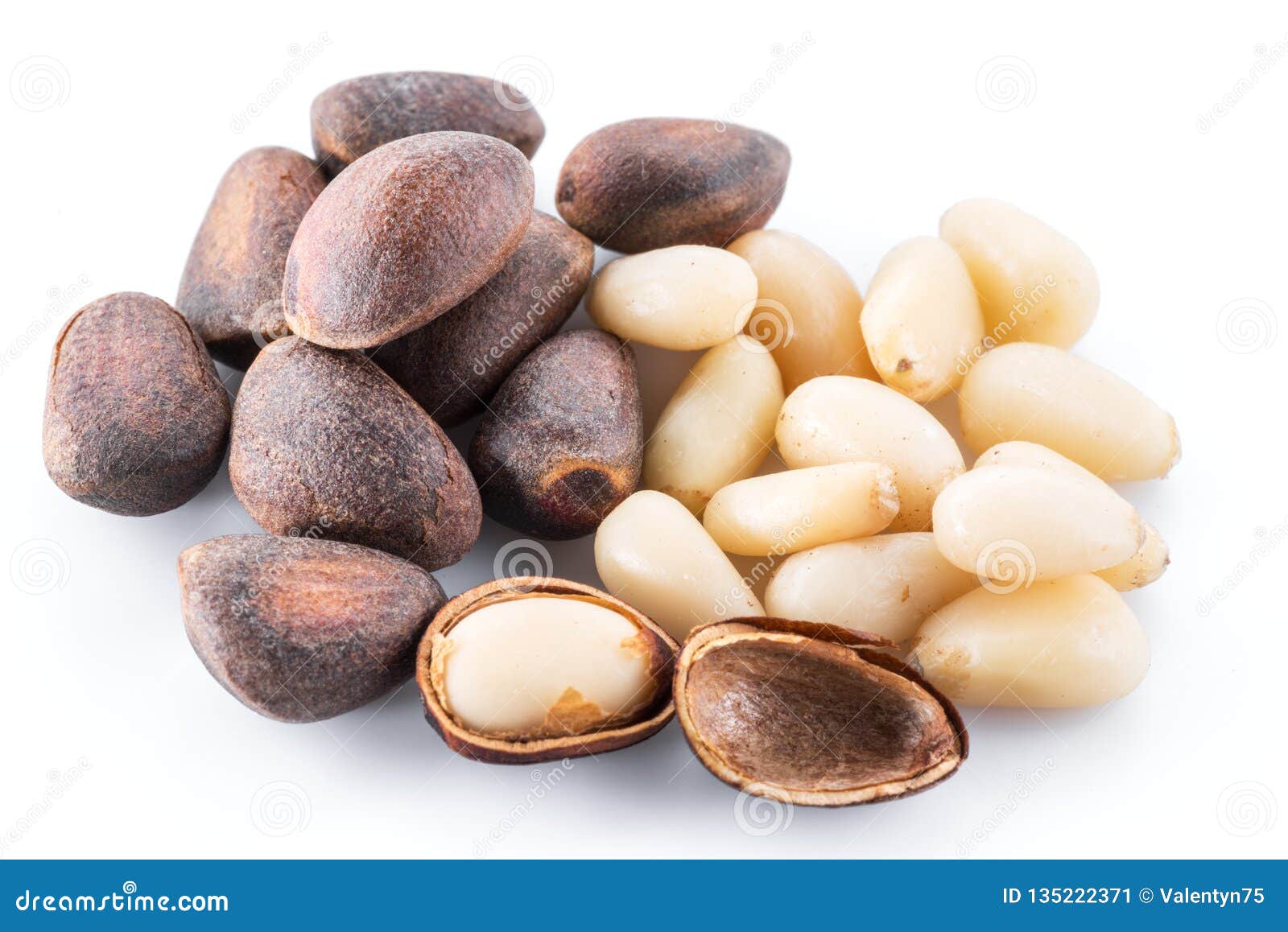 Pine Nuts Pignoli Pinus Seeds, Top View, Paths Royalty-Free Stock Photo ...