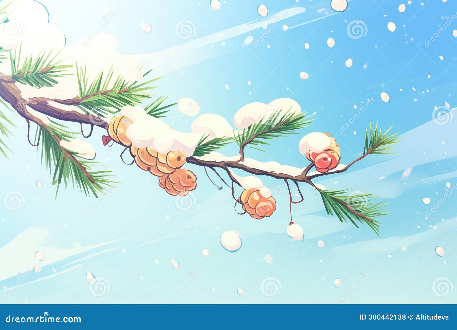 A Pine Tree Branch Sagging with Heavy Snow Stock Photo - Image of ...
