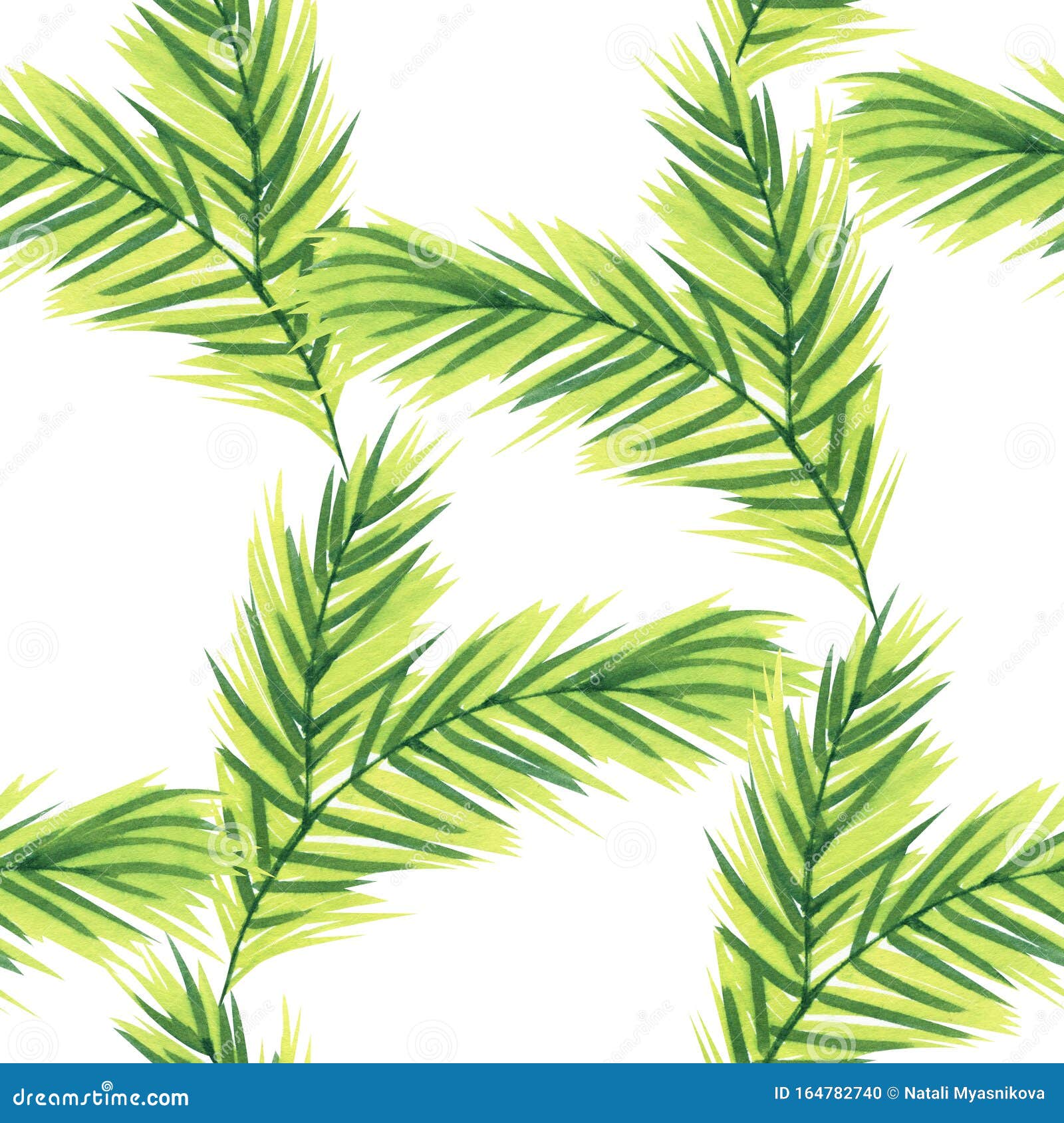 Pine Tree Branch. Watercolor Repeat Seamless Pattern. Stock Photo ...