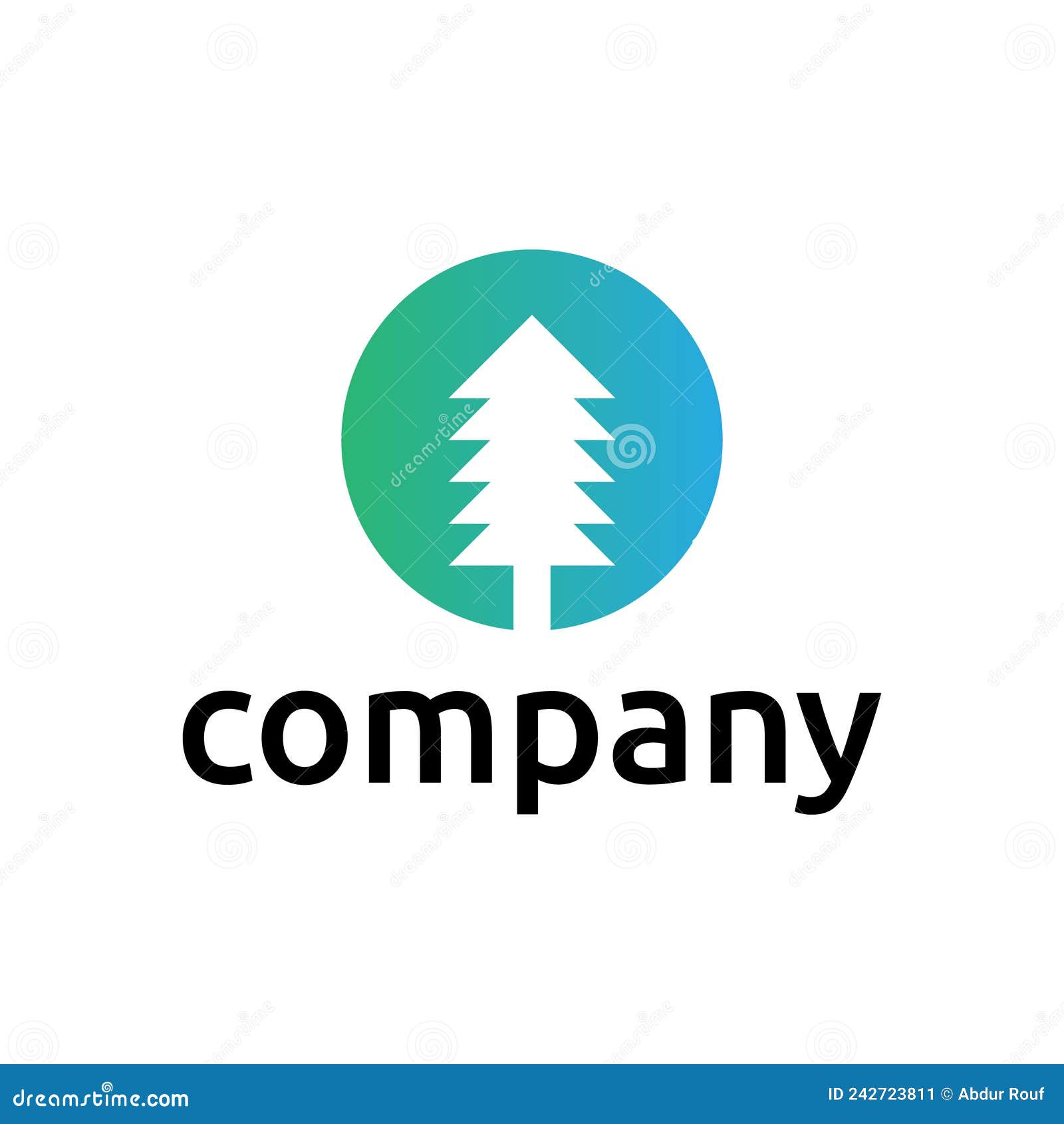 Pine tree in circle logo stock vector. Illustration of branch - 242723811
