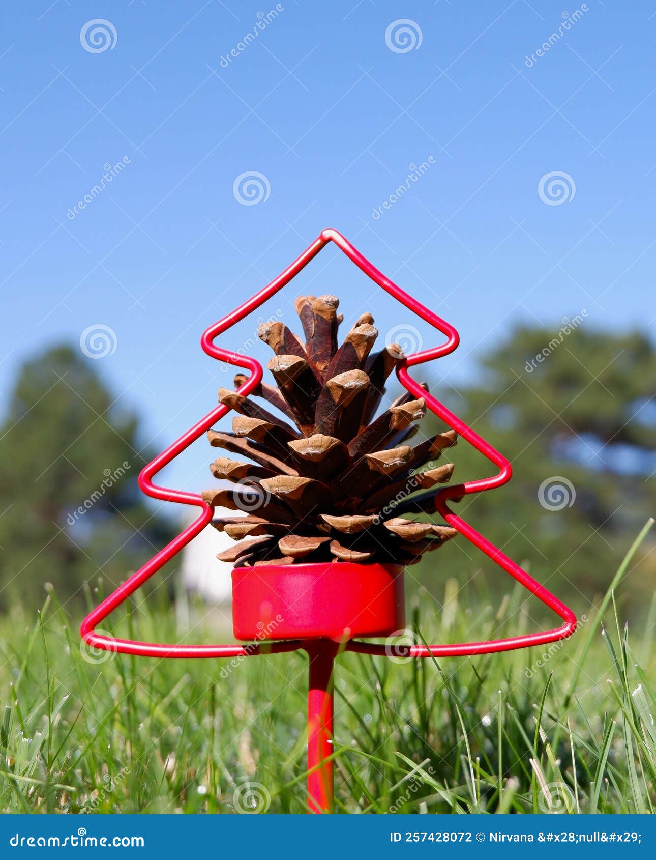 Pine Tree and Cones in Forest, Nature. Metal Pine Tree Decor and Cones ...
