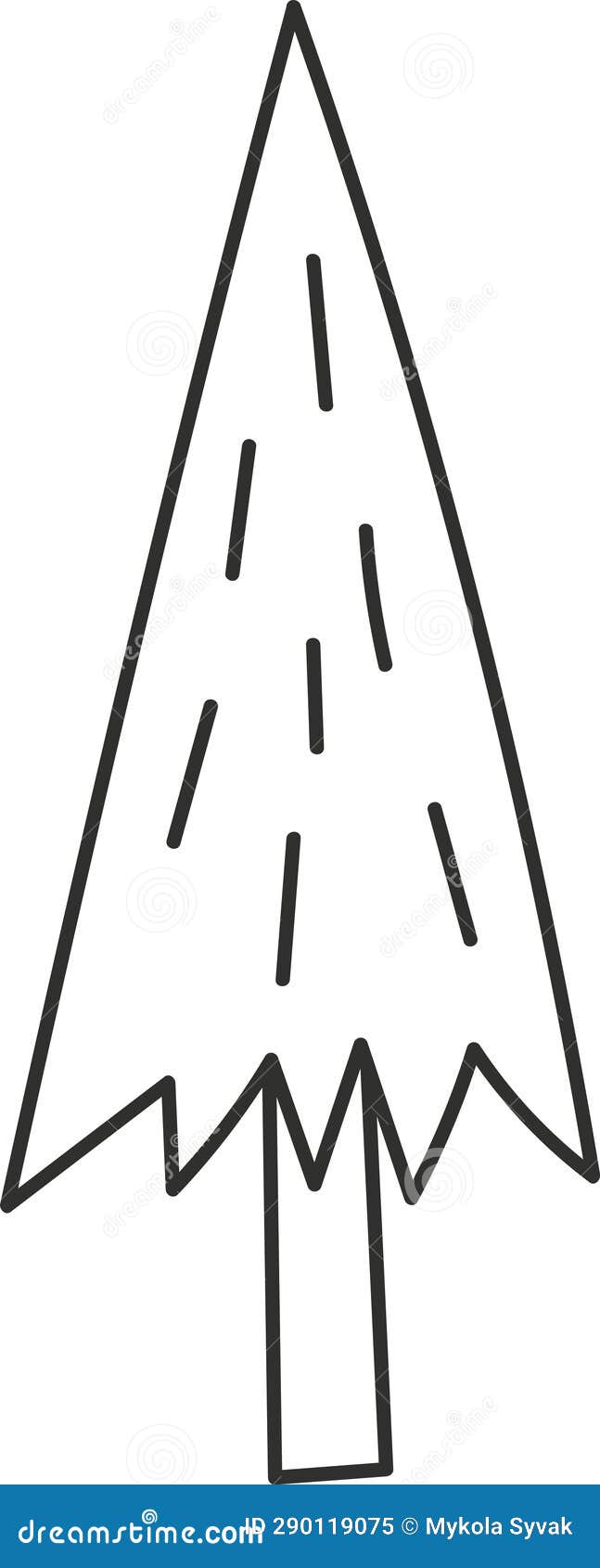 Pine Tree Doodle stock illustration. Illustration of natural - 290119075
