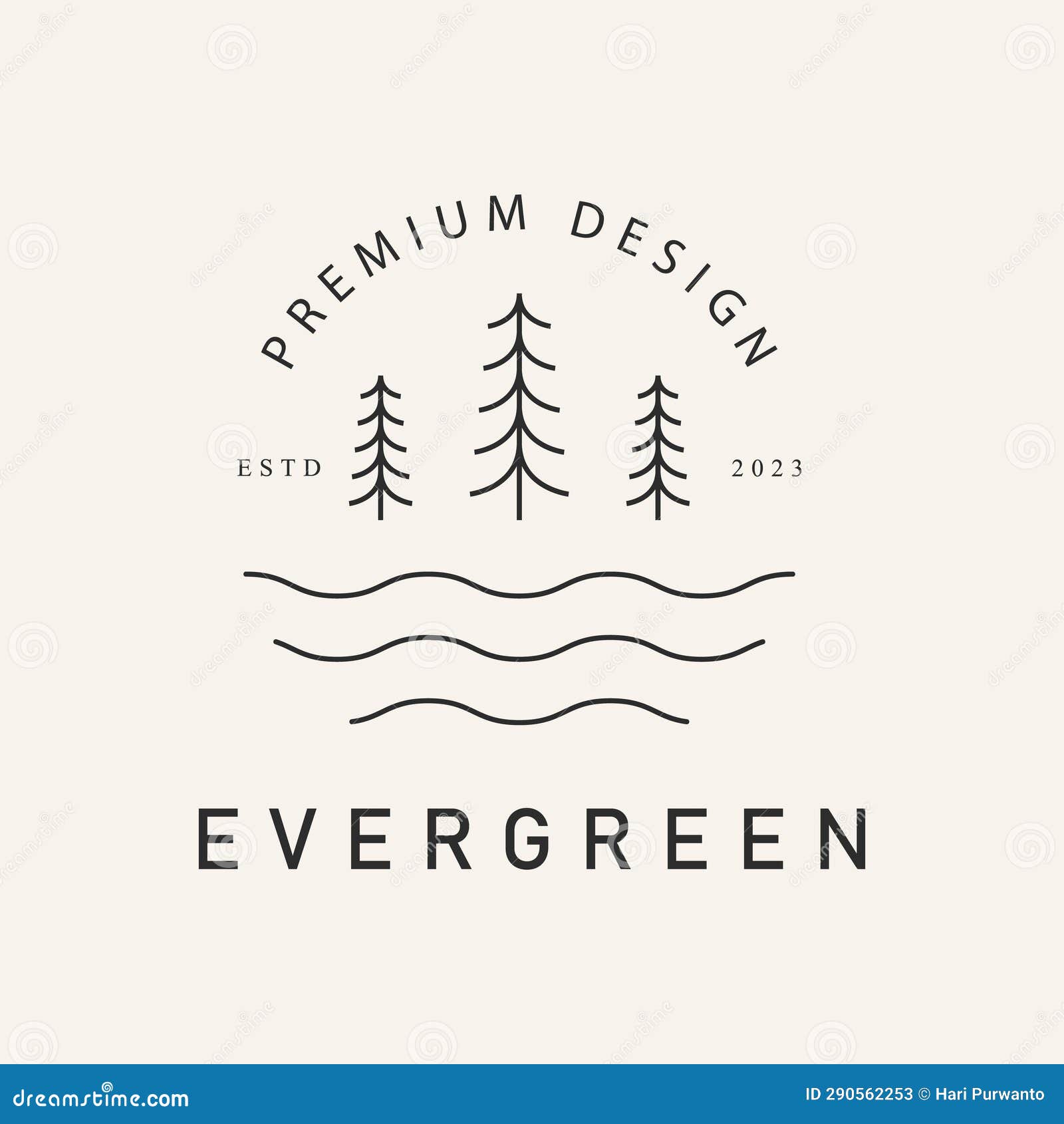 Pine Tree Evergreen Line Art Logo Design Vector Stock Vector ...